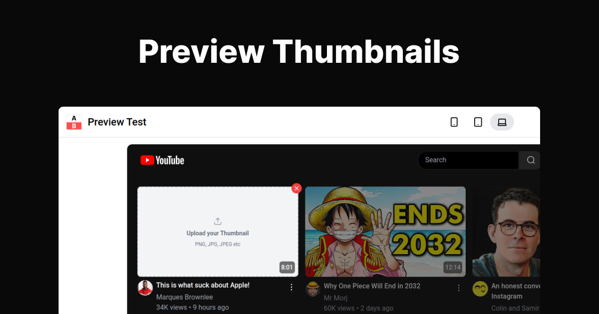 Preview Test Thumnnails - best alternative to ClickPilot
